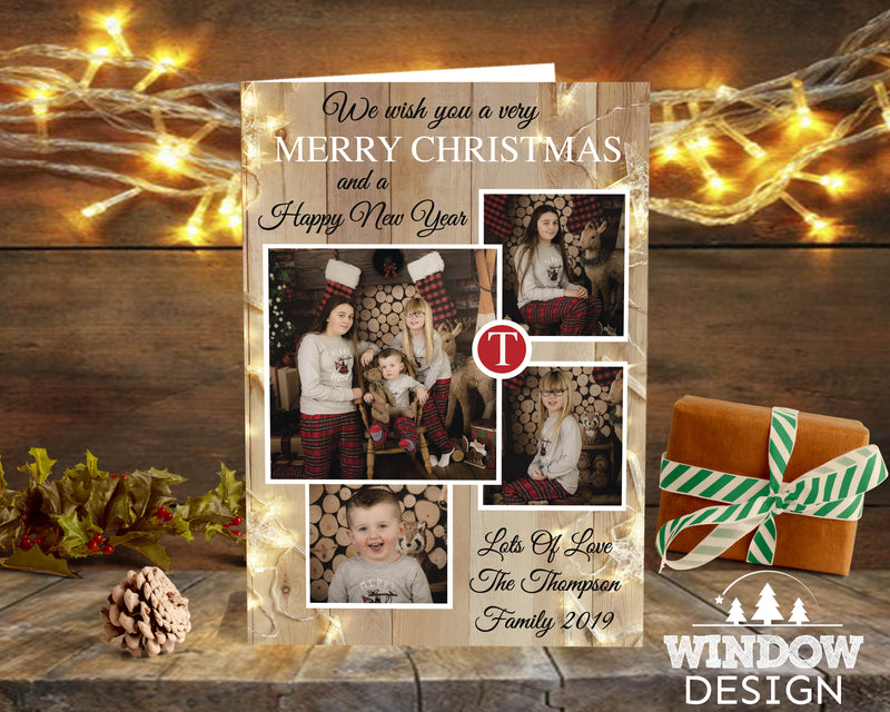 FLAT Custom Festive Christmas Card, Family Christmas CardS Personalise